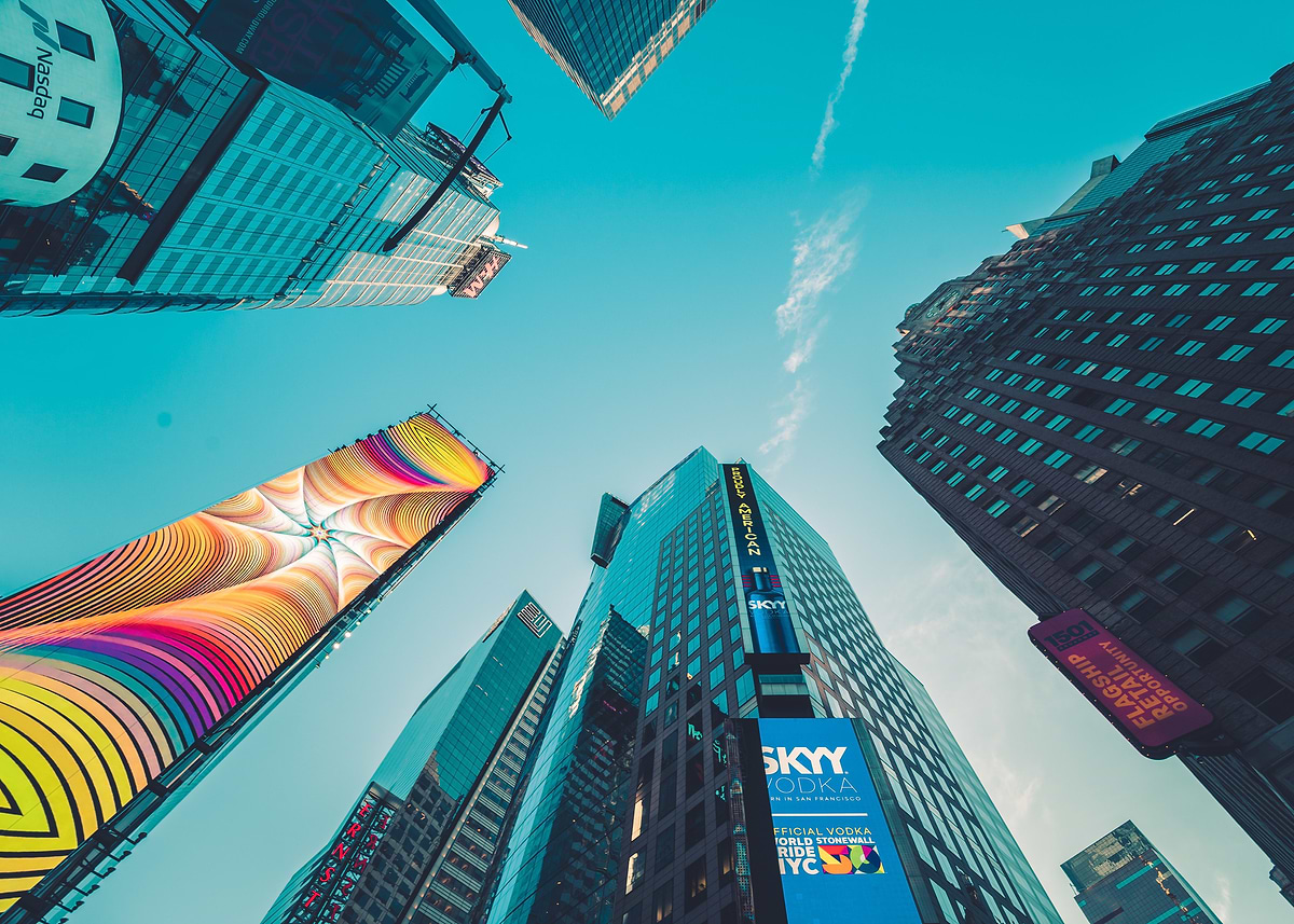 'Skyscrapers Downtown' Poster, picture, metal print, paint by Sam Brady ...