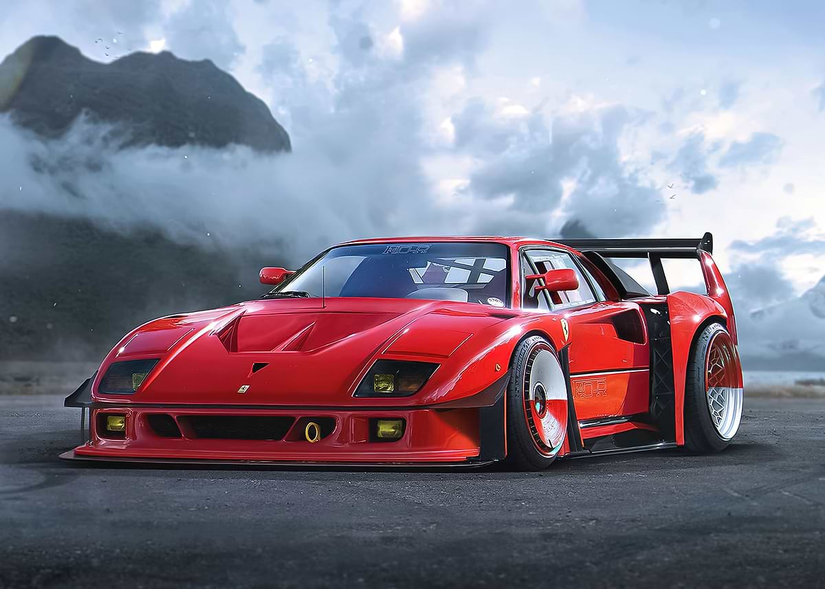 'Ferrari F40' Poster, picture, metal print, paint by askadina shakee ...