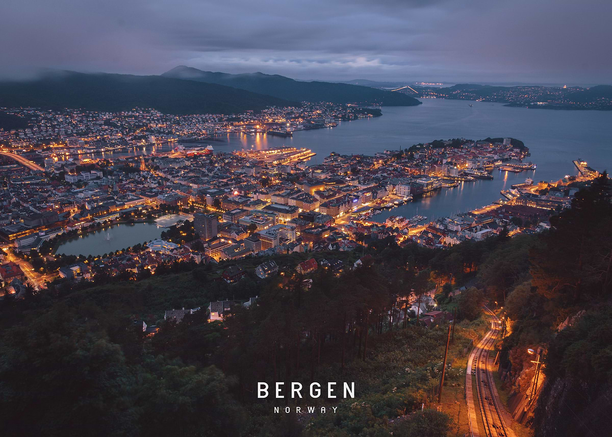 'Bergen ' Poster, picture, metal print, paint by Explore Universe ...