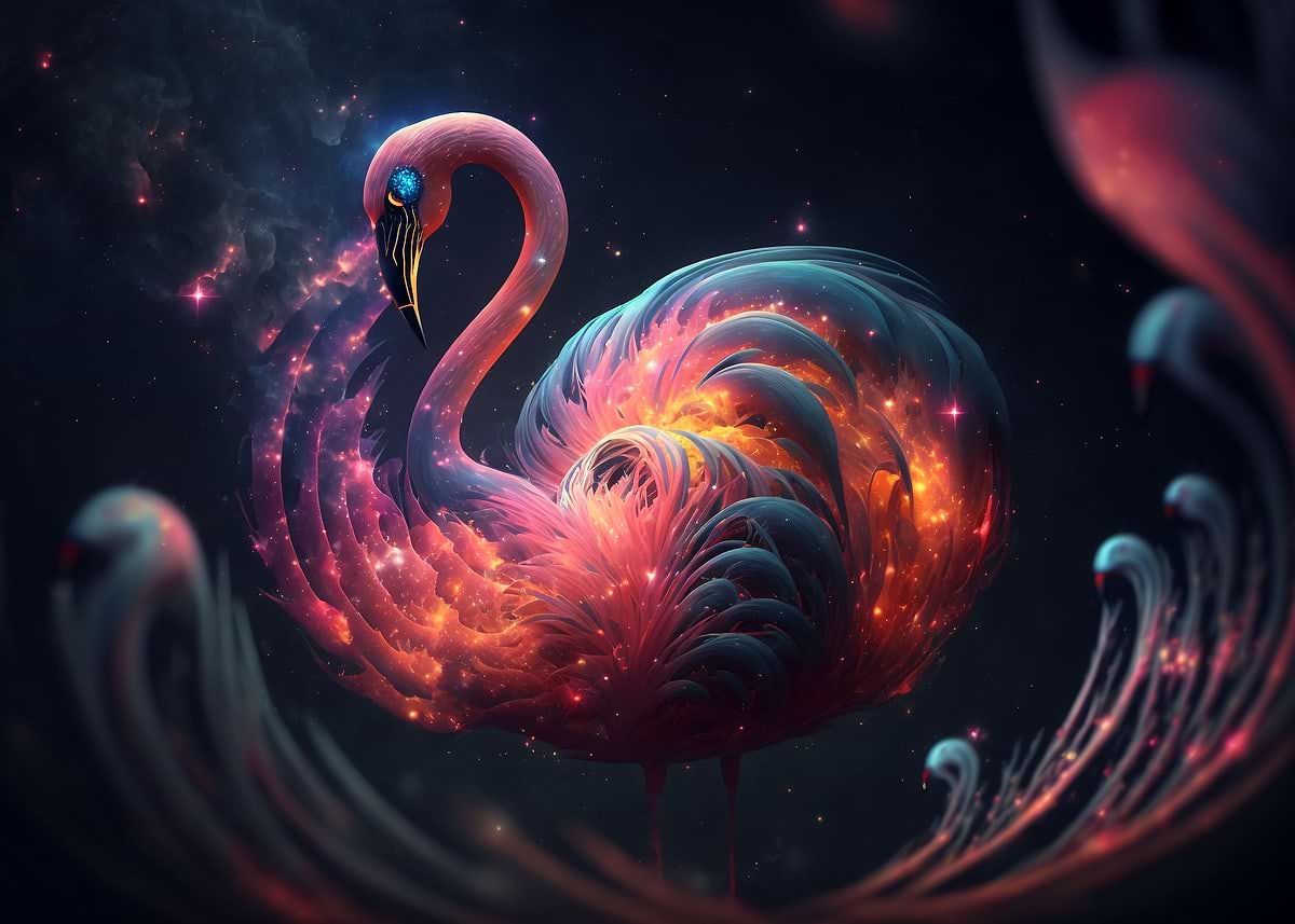 'Spirit Animal Flamingo' Poster, picture, metal print, paint by Jiri ...