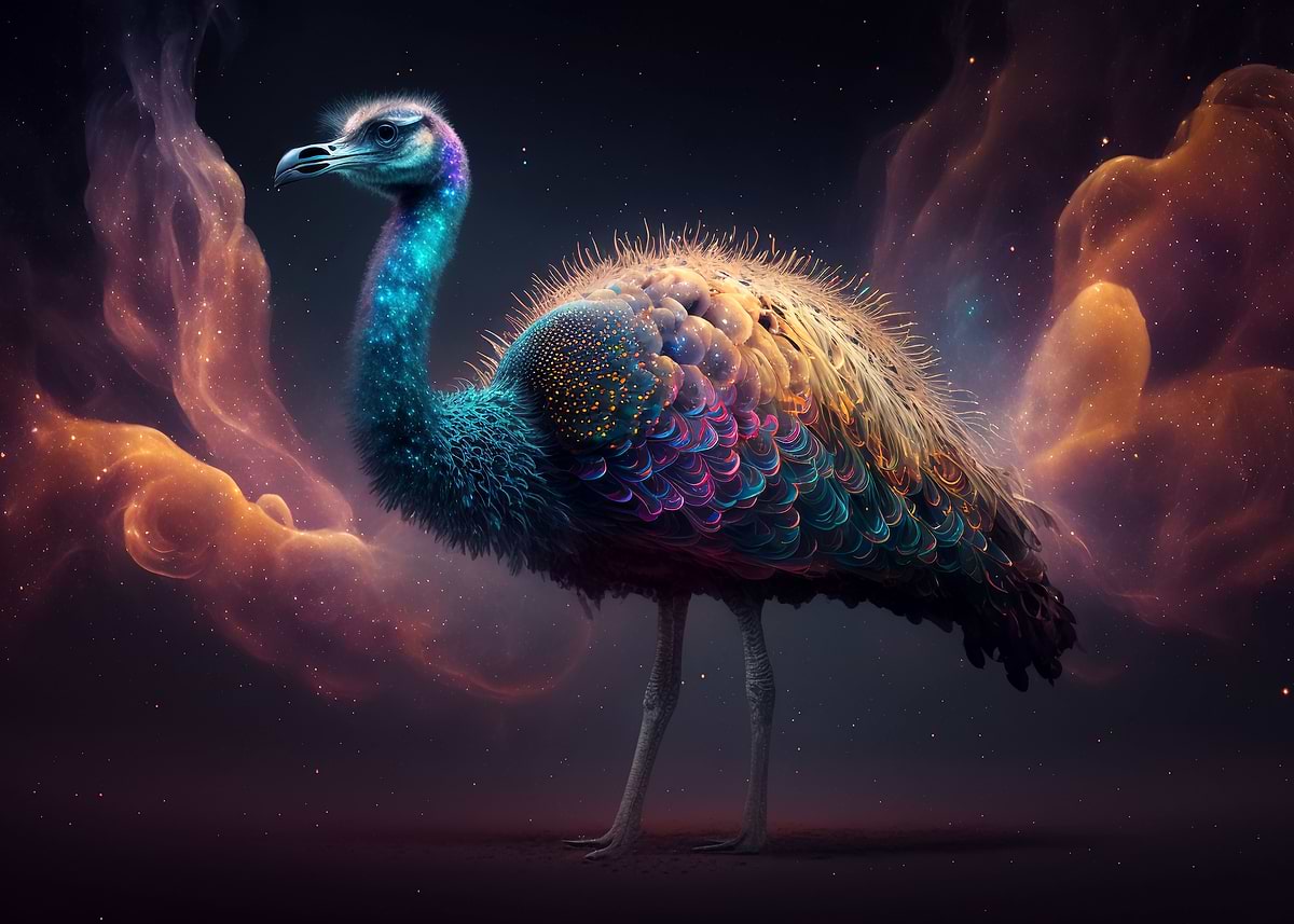 'Spirit Animal Emu' Poster, picture, metal print, paint by Jiri Hodecek ...