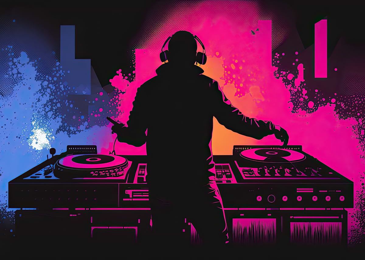 'DJ in a concert AI Art' Poster, picture, metal print, paint by ...