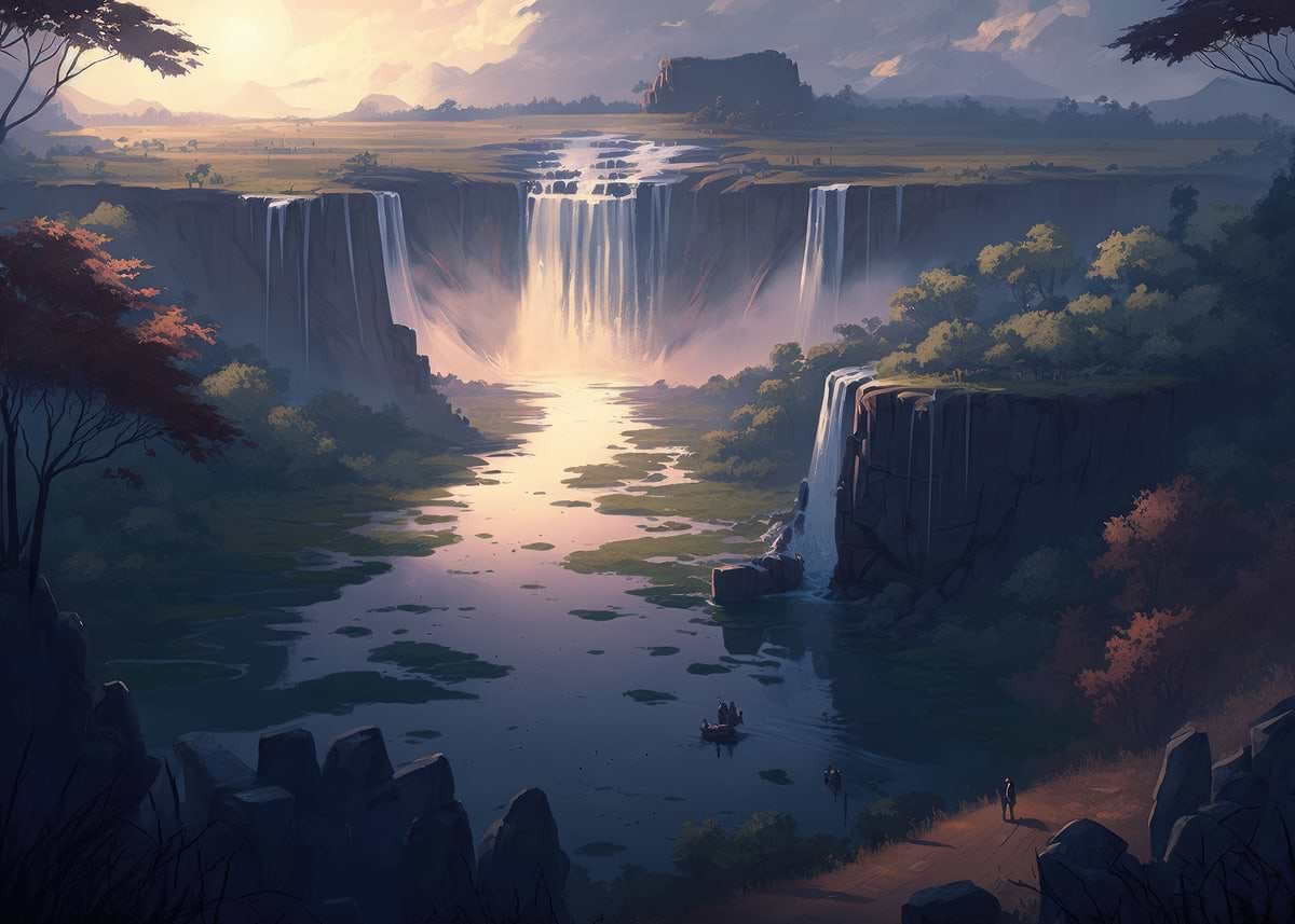 'Victoria Falls 2' Poster, picture, metal print, paint by IArtWork ...