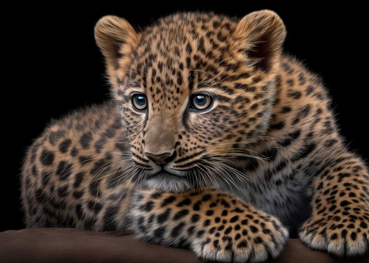 'Baby leopard' Poster, picture, metal print, paint by Byrdyak | Displate