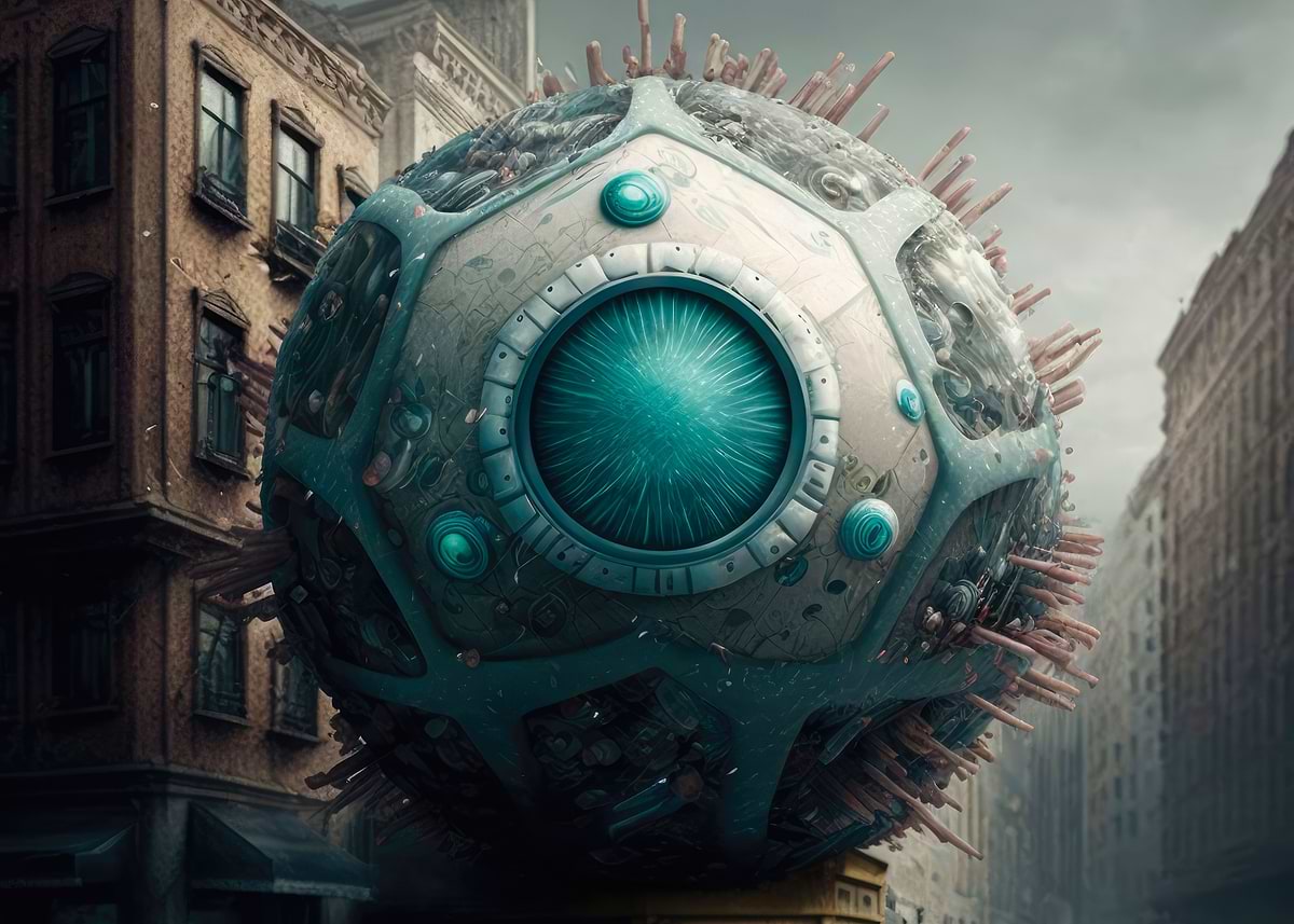 'Huge alien virus' Poster, picture, metal print, paint by Antonio ...
