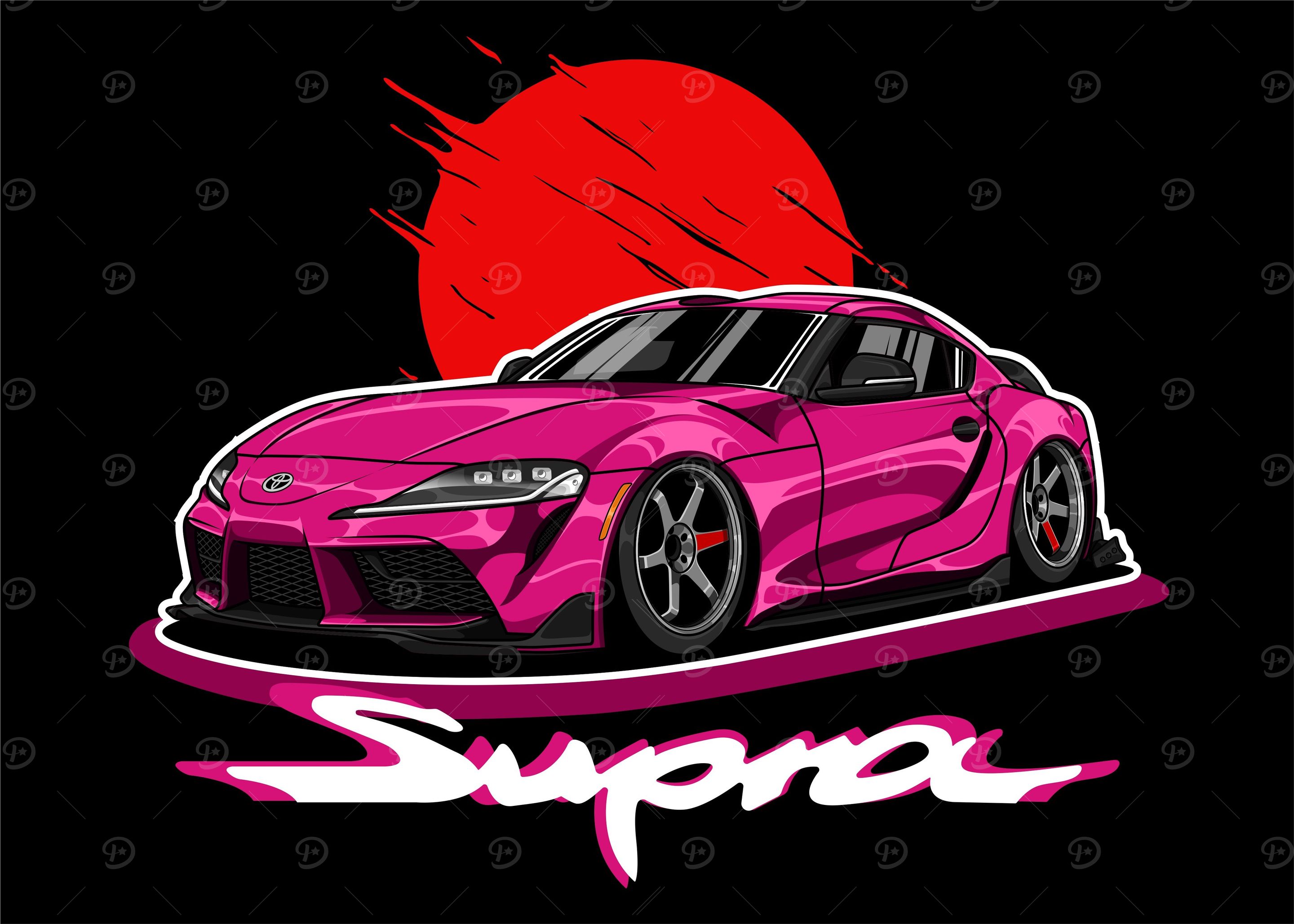'Toyota Supra A90 Mark V' Poster, picture, metal print, paint by Heru ...