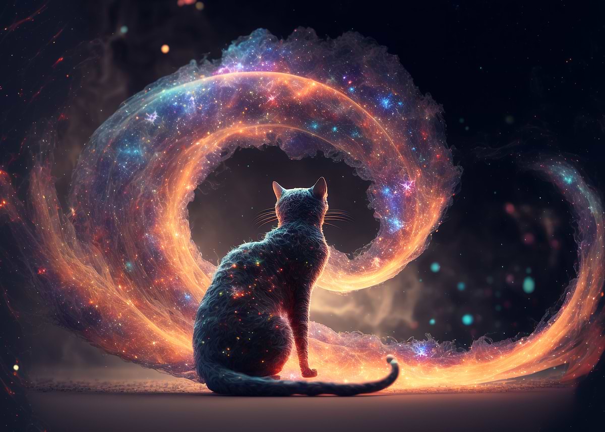 'Spirit Animal Cat' Poster, picture, metal print, paint by Jiri Hodecek ...