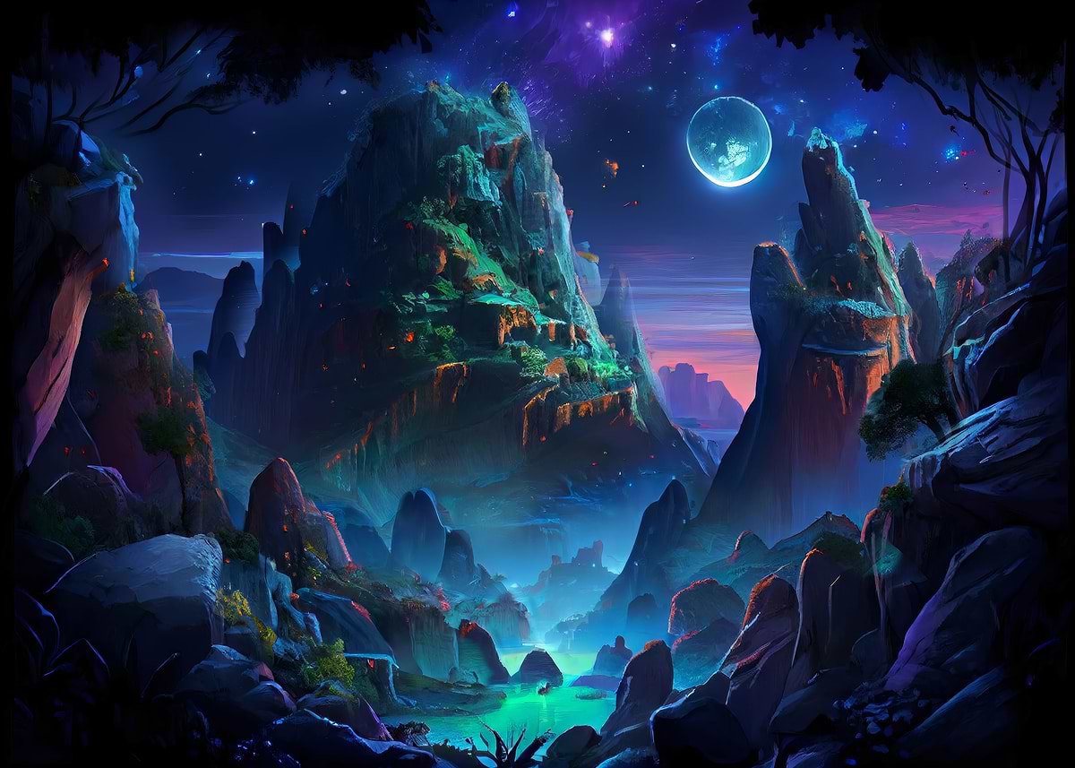 'Alien Planet' Poster, picture, metal print, paint by Zdenek Moravek ...