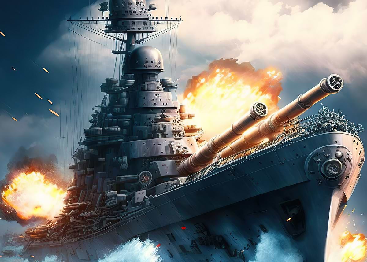 'Battleship' Poster, picture, metal print, paint by Brax Rice | Displate