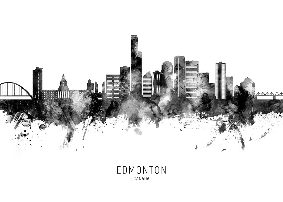 'Edmonton Skyline Canada' Poster, picture, metal print, paint by ...