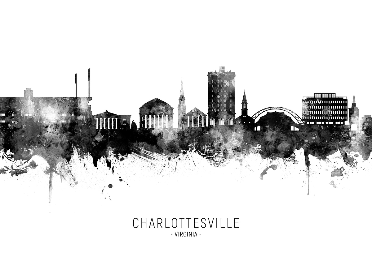 'Charlottesville Skyline' Poster, picture, metal print, paint by ...