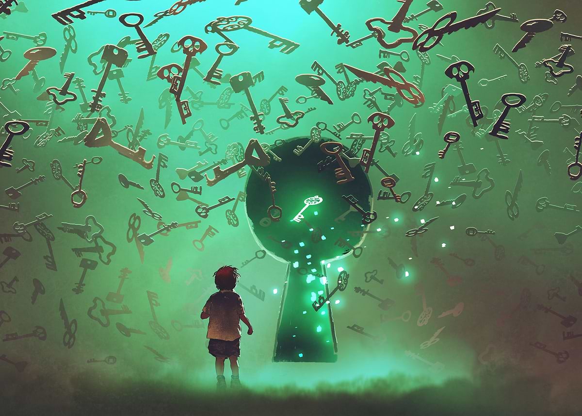 'keys floating' Poster, picture, metal print, paint by dwopp | Displate