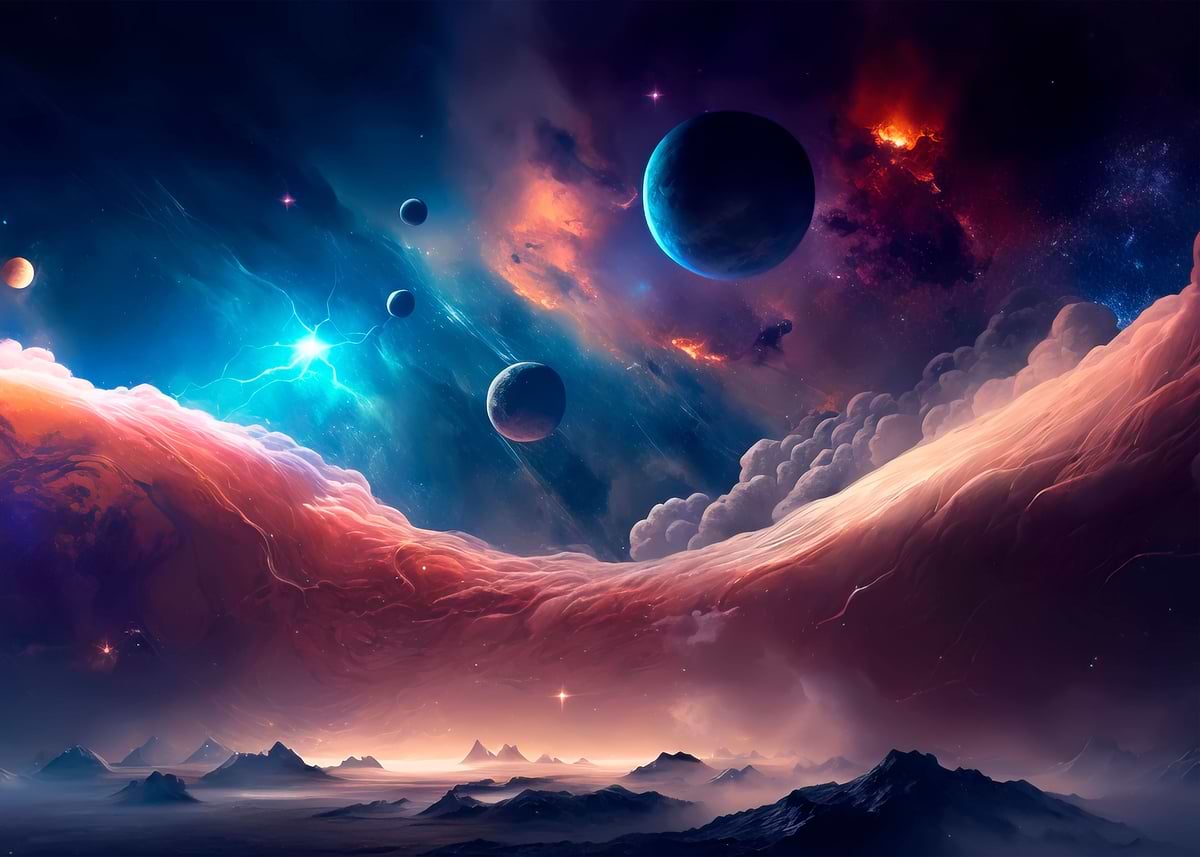 'Space dark night sky' Poster, picture, metal print, paint by Hilda ...