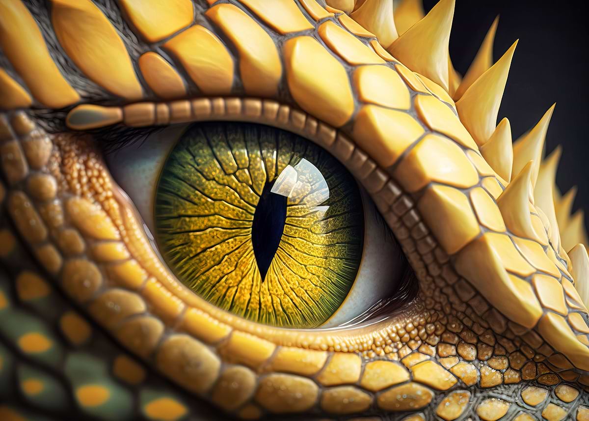 'Fantasy dragon eye' Poster, picture, metal print, paint by Freddie ...