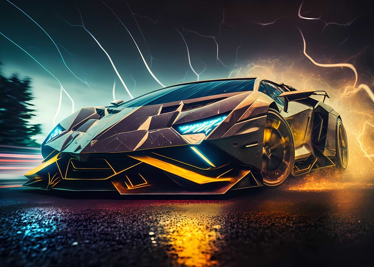 'Futuristic supersport car' Poster, picture, metal print, paint by Jiri ...