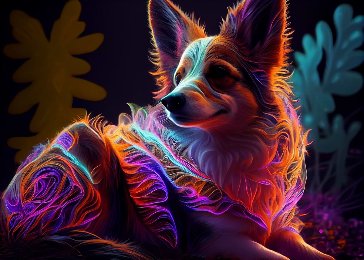 'Colorful dog' Poster, picture, metal print, paint by Below Horizon ...