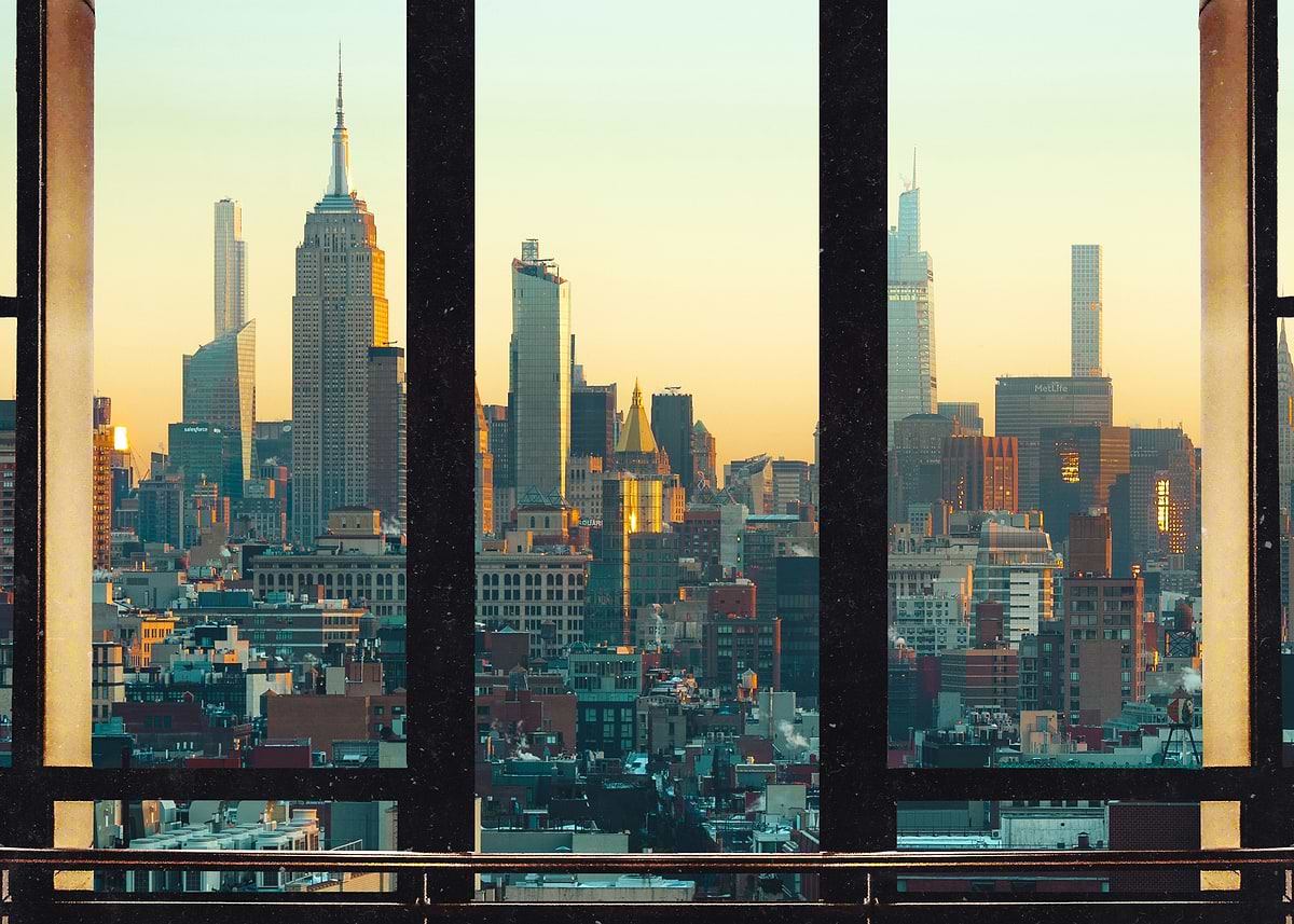 'New York City Window Views' Poster, picture, metal print, paint by ...