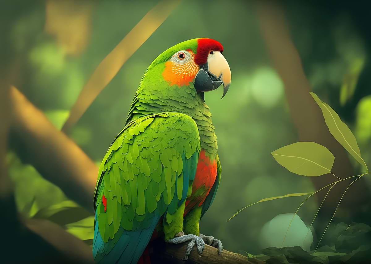 'Animals Parrot ' Poster, picture, metal print, paint by Silhouette ...