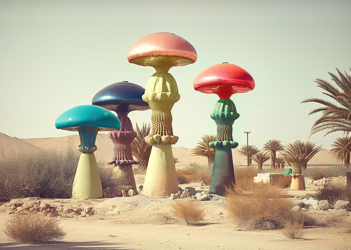 'Desert Shrooms 002' Poster, picture, metal print, paint by May Ali ...
