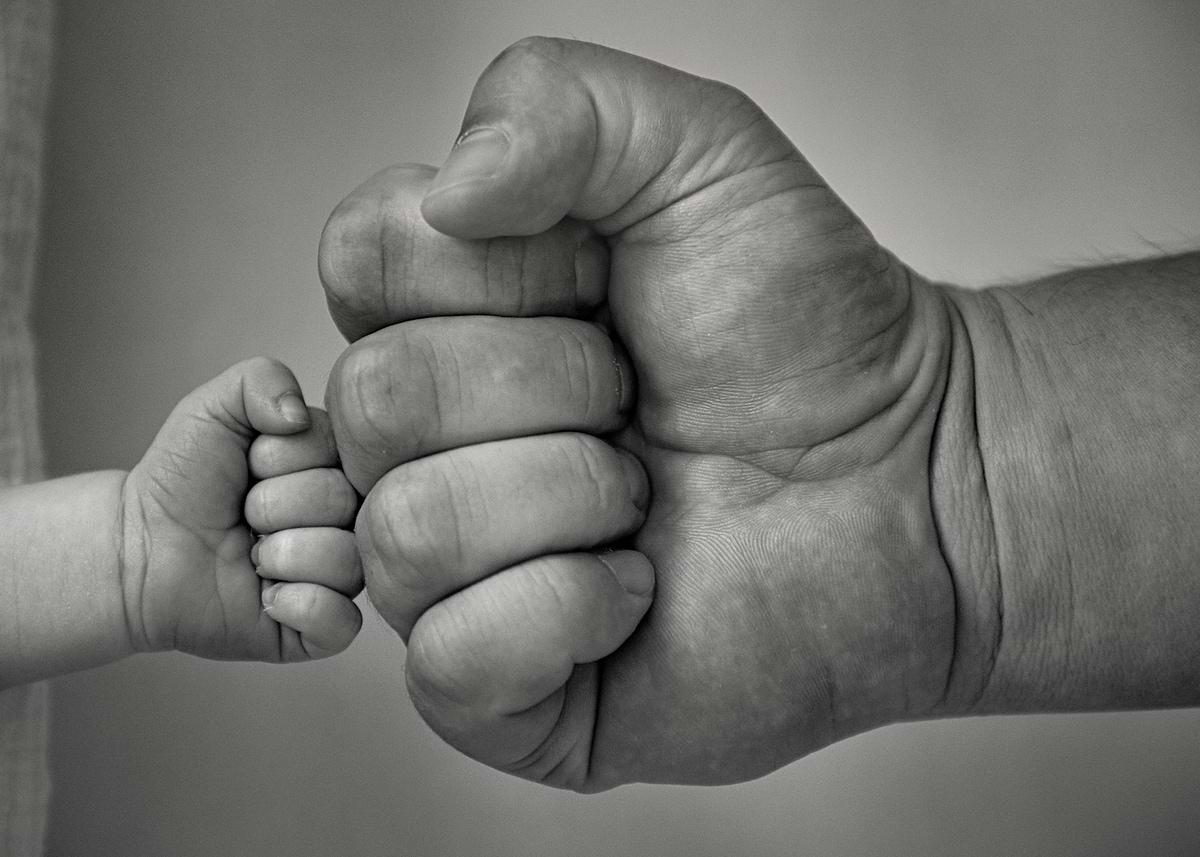 'Hands of father and son' Poster, picture, metal print, paint by sophia ...