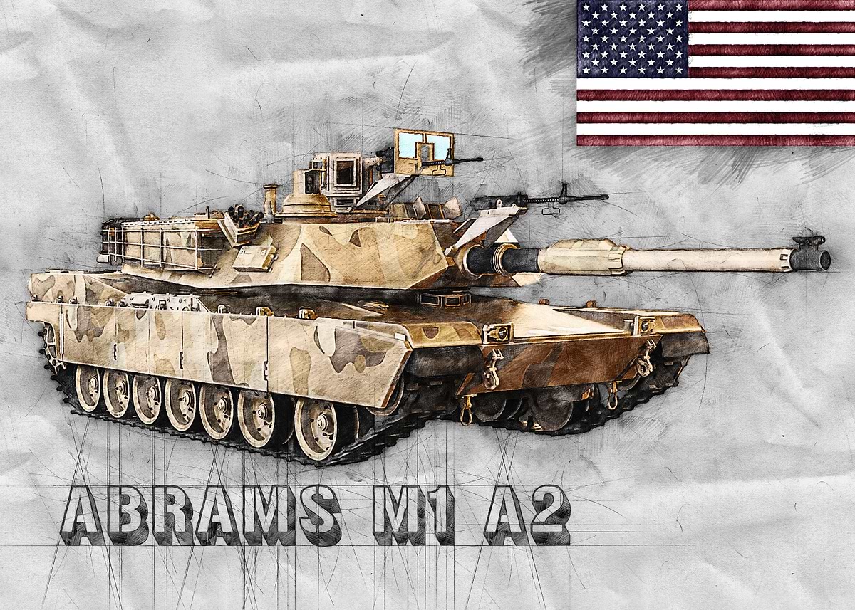 'Abrams M1 A2' Poster, picture, metal print, paint by Pixxelworks ...