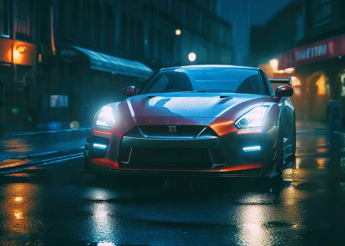 'Nissan Skyline GTR r34' Poster, picture, metal print, paint by ...