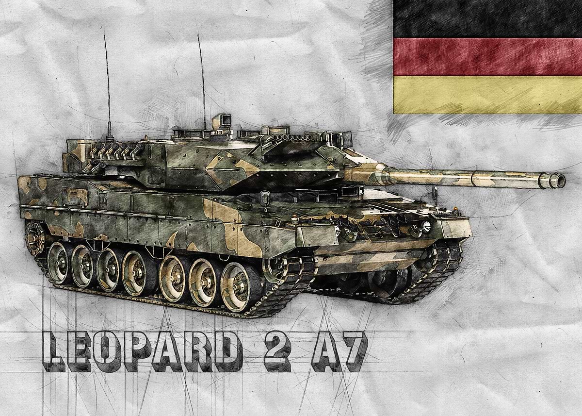 'Leopard 2 A7' Poster, picture, metal print, paint by Pixxelworks ...