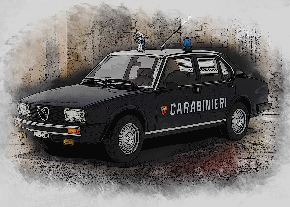 'ALFA ROMEO CARABINIERI' Poster, picture, metal print, paint by ...
