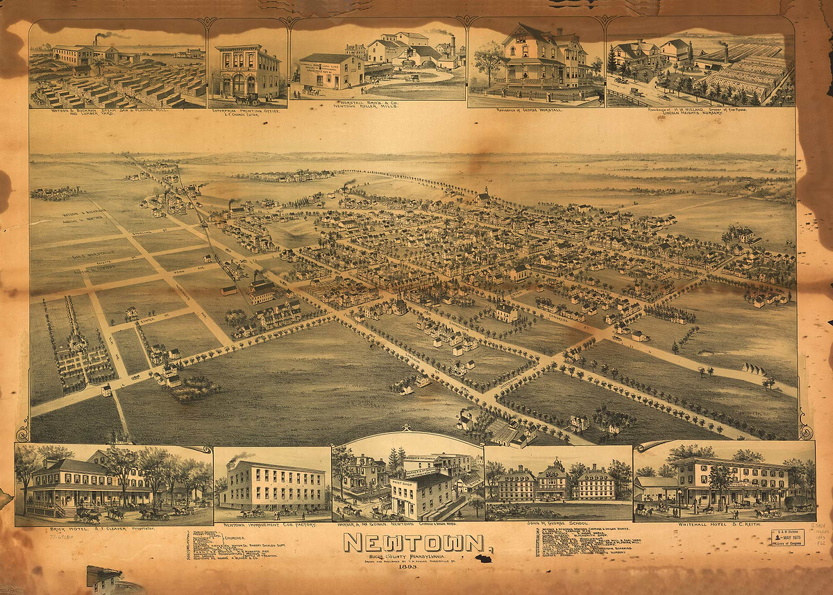 'Newtown PA 1893' Poster, picture, metal print, paint by Janice M ...