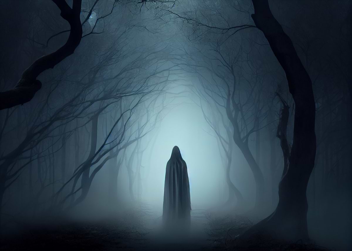 'Scary shadow figure' Poster, picture, metal print, paint by Below ...