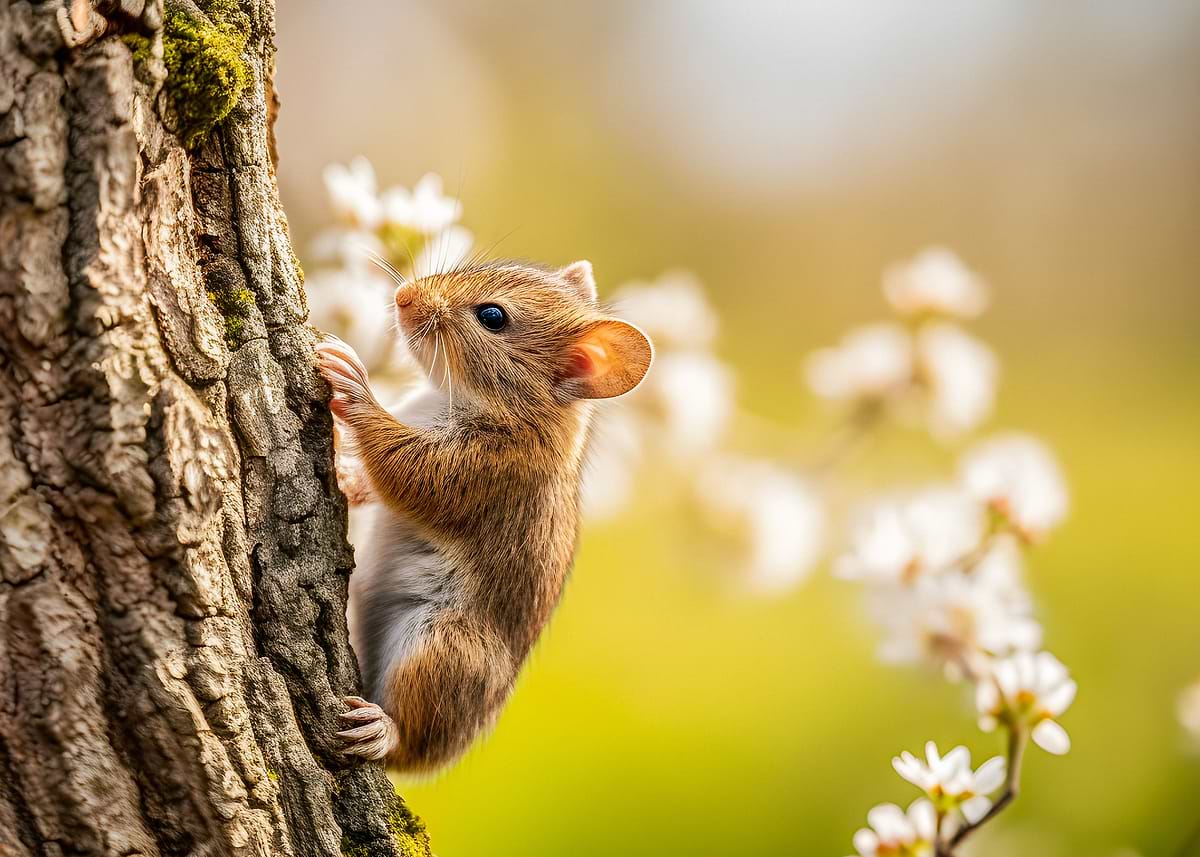 'Mouse in a tree' Poster, picture, metal print, paint by Alan Frijns ...