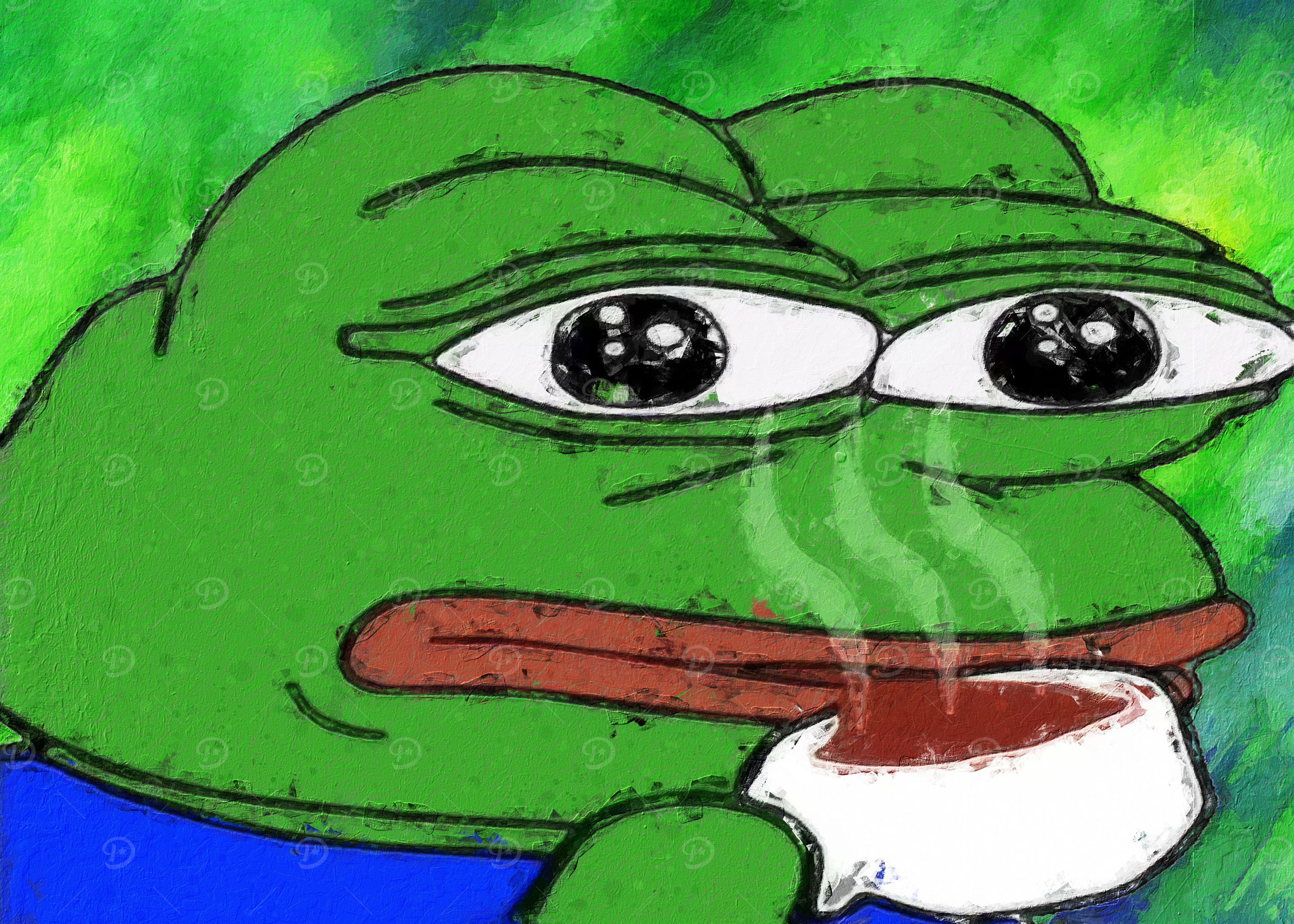 'Pepe the frog' Poster, picture, metal print, paint by Meme Daily ...