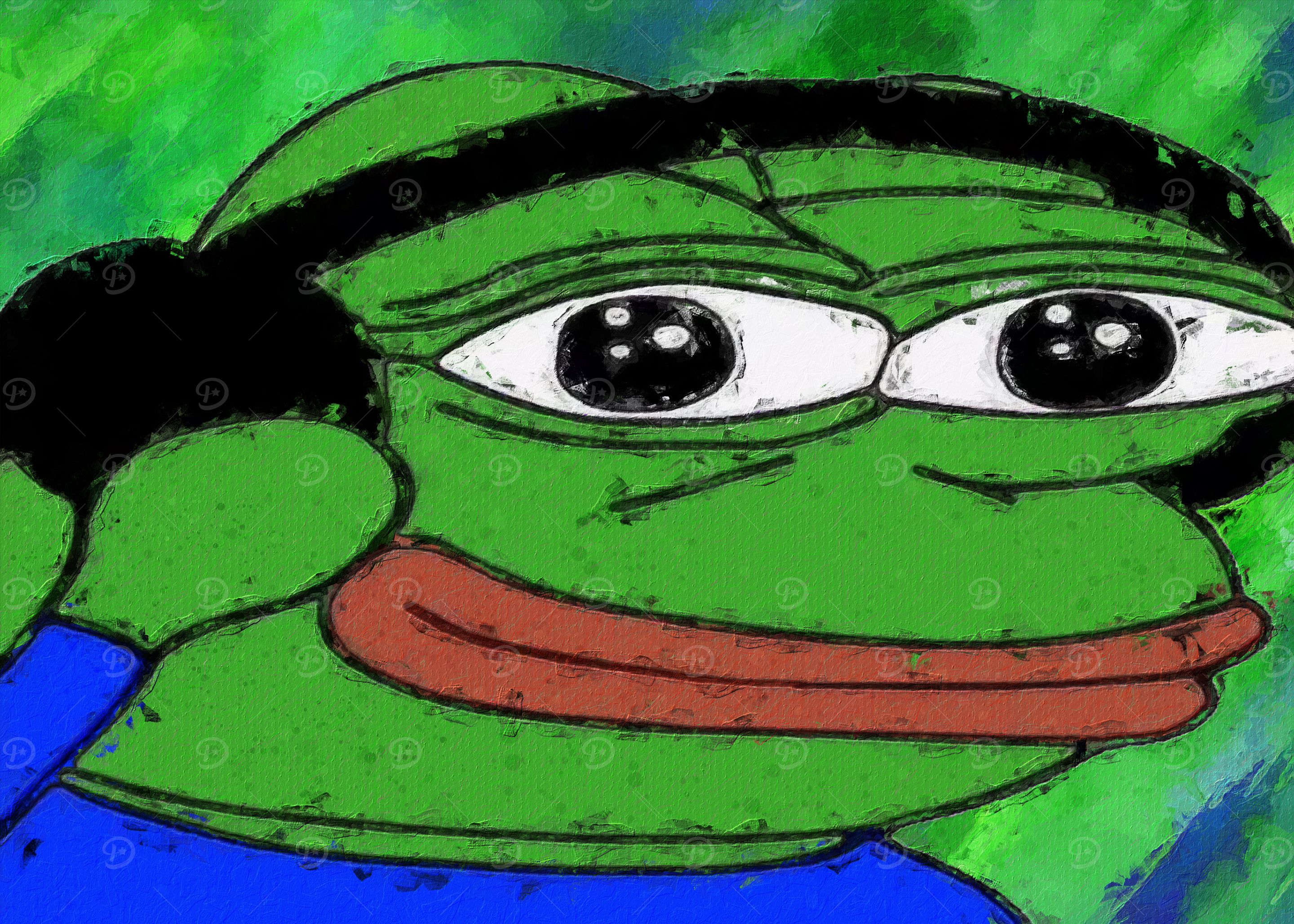 'Pepe the frog' Poster, picture, metal print, paint by Meme Daily ...
