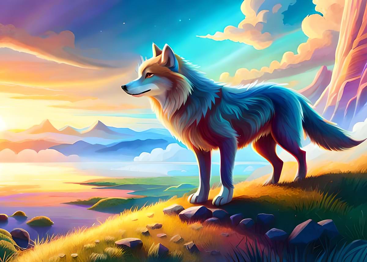 'Fantasy wolf' Poster, picture, metal print, paint by Below Horizon ...