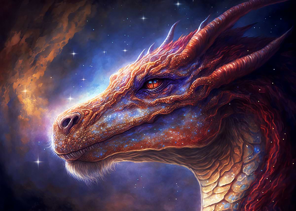 'Cosmic Space Dragon' Poster, picture, metal print, paint by Bailey ...