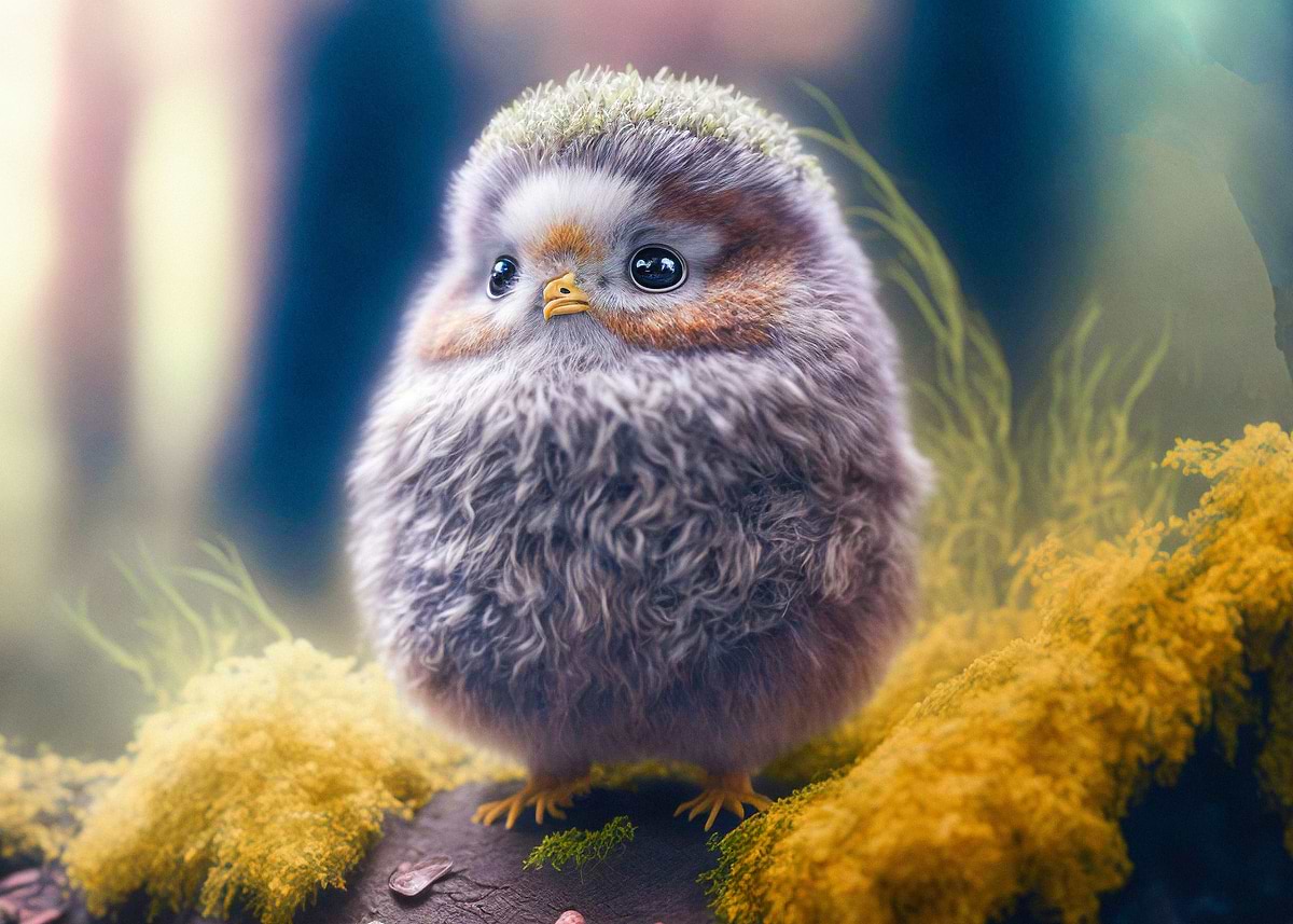 'Fluffy chick Amanda' Poster, picture, metal print, paint by Alan ...