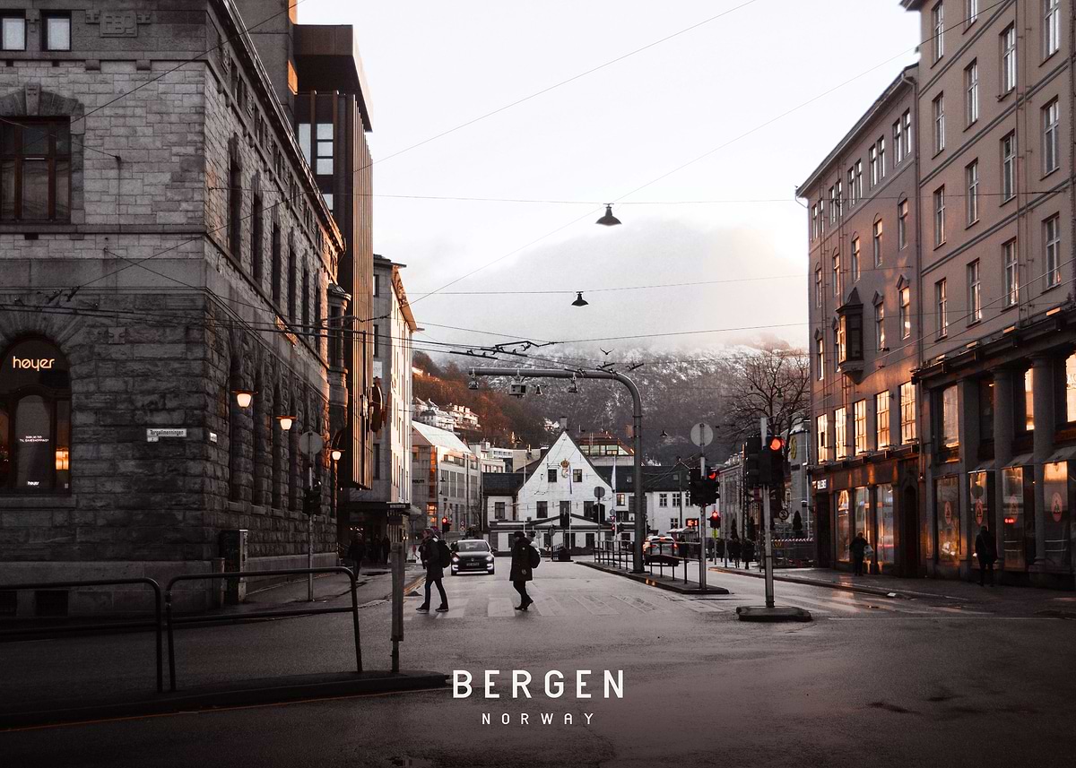 'Bergen ' Poster, picture, metal print, paint by Explore Universe ...