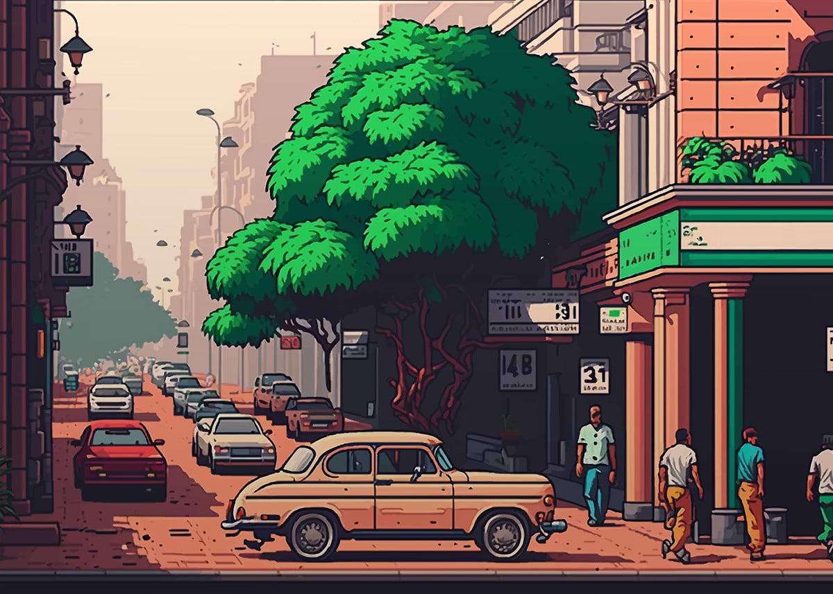 'New Delhi Pixel art' Poster, picture, metal print, paint by Mdisplate ...