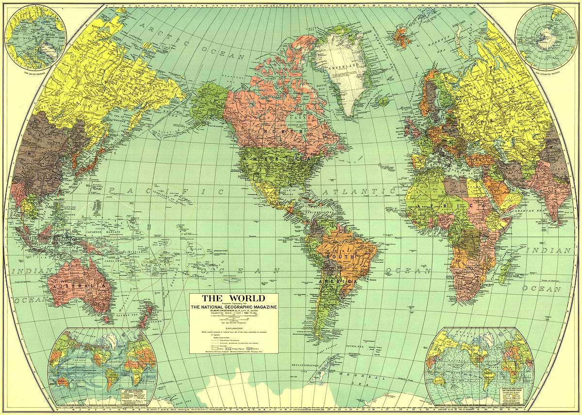 'World map 1932' Poster, picture, metal print, paint by Sam Kal | Displate