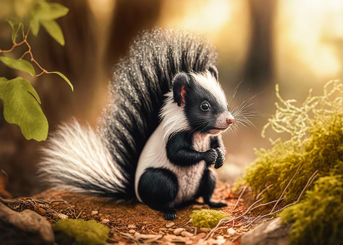 'Sweet skunk Sam' Poster, picture, metal print, paint by Alan Frijns ...