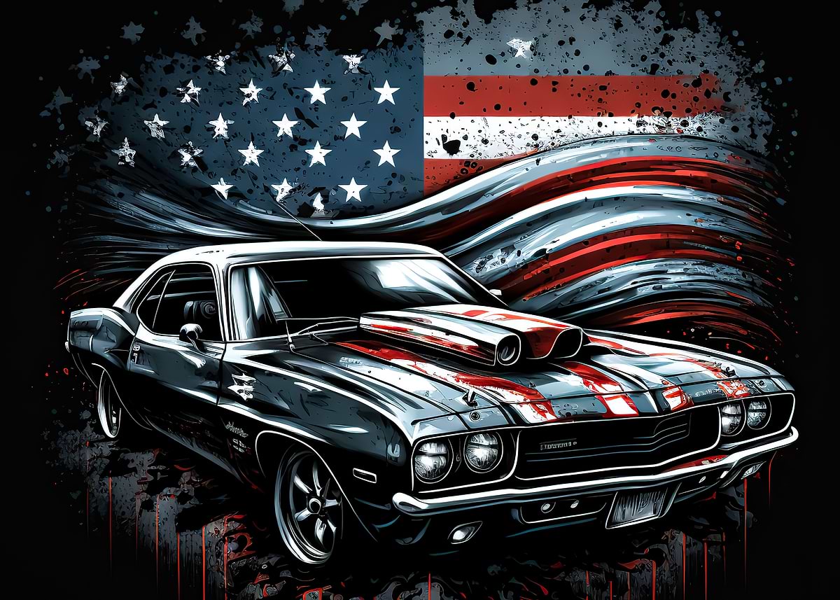 'american muscle car' Poster, picture, metal print, paint by Daniaal ...