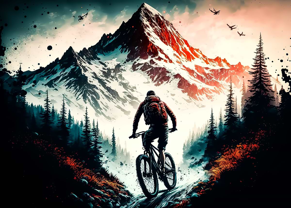'mountain bike' Poster, picture, metal print, paint by Daniaal Odonnell ...