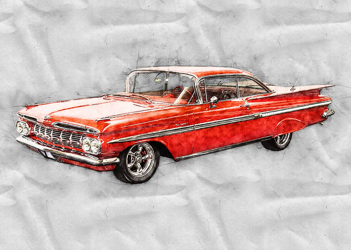 '1959 Chevrolet Impala' Poster, picture, metal print, paint by ...