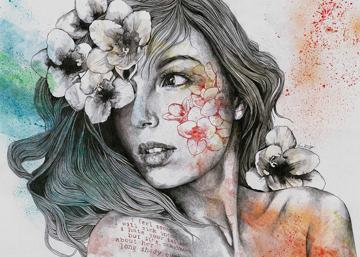 'Mascara violet' Poster, picture, metal print, paint by Marco Paludet ...