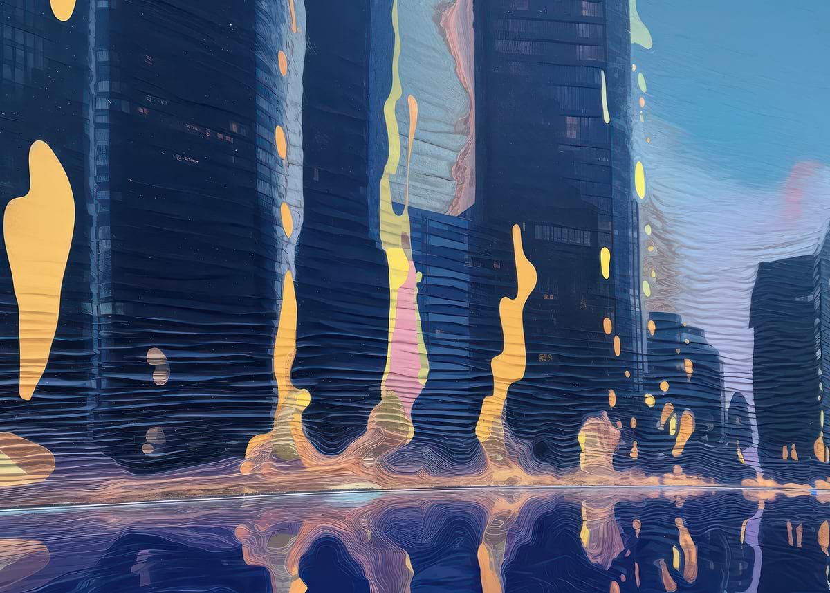'Abstract Cityscape' Poster, picture, metal print, paint by ...