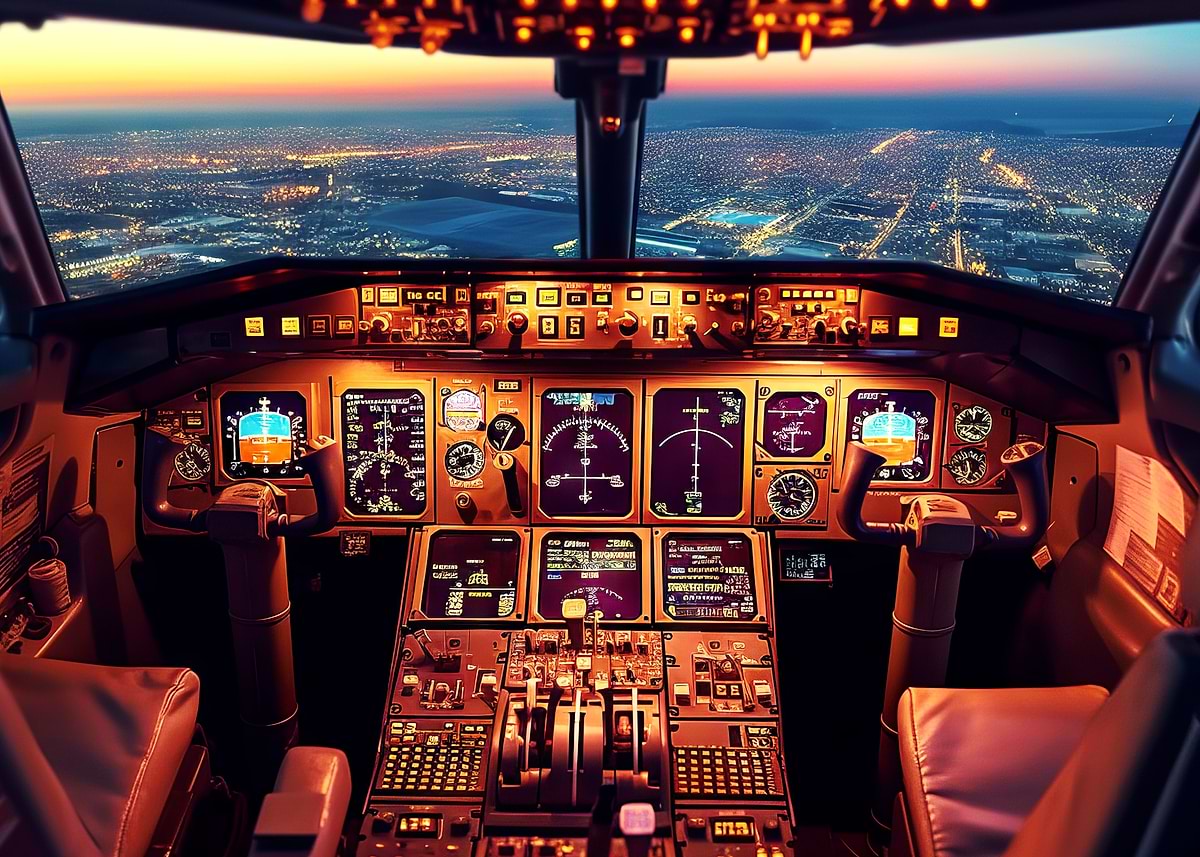 'Airplane cockpit' Poster, picture, metal print, paint by Karen Foley ...