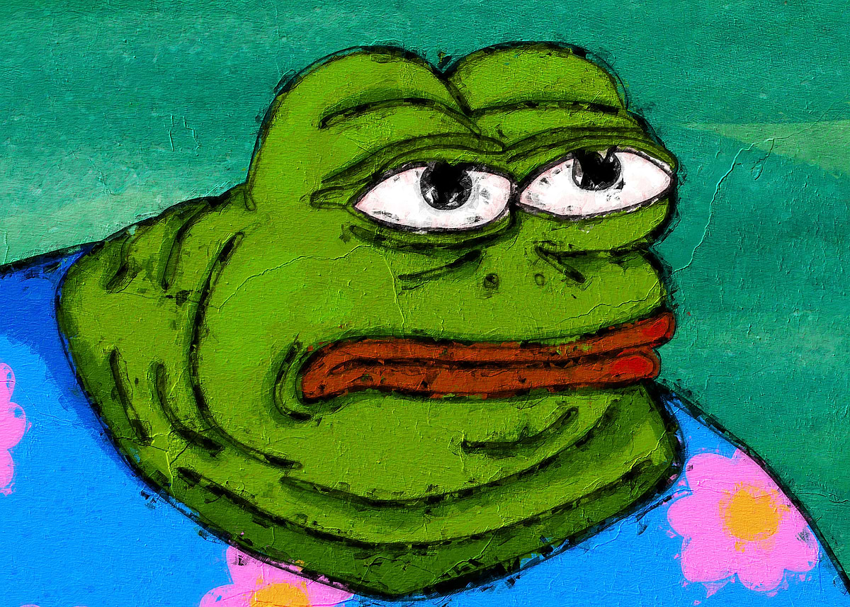 'Pepe the frog meme' Poster, picture, metal print, paint by Meme Daily ...