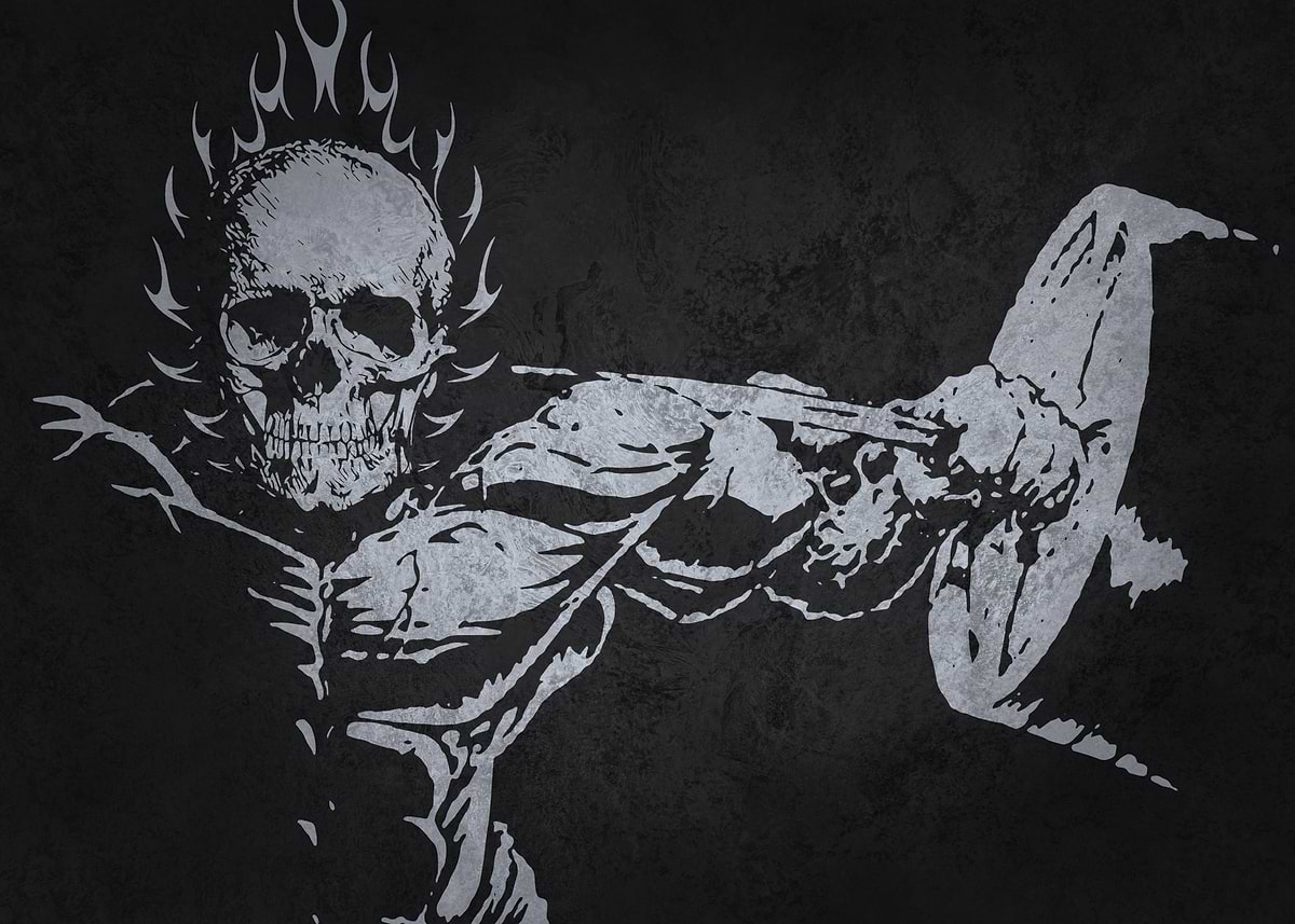 'Squat Skull Bodybuilding' Poster, picture, metal print, paint by ...