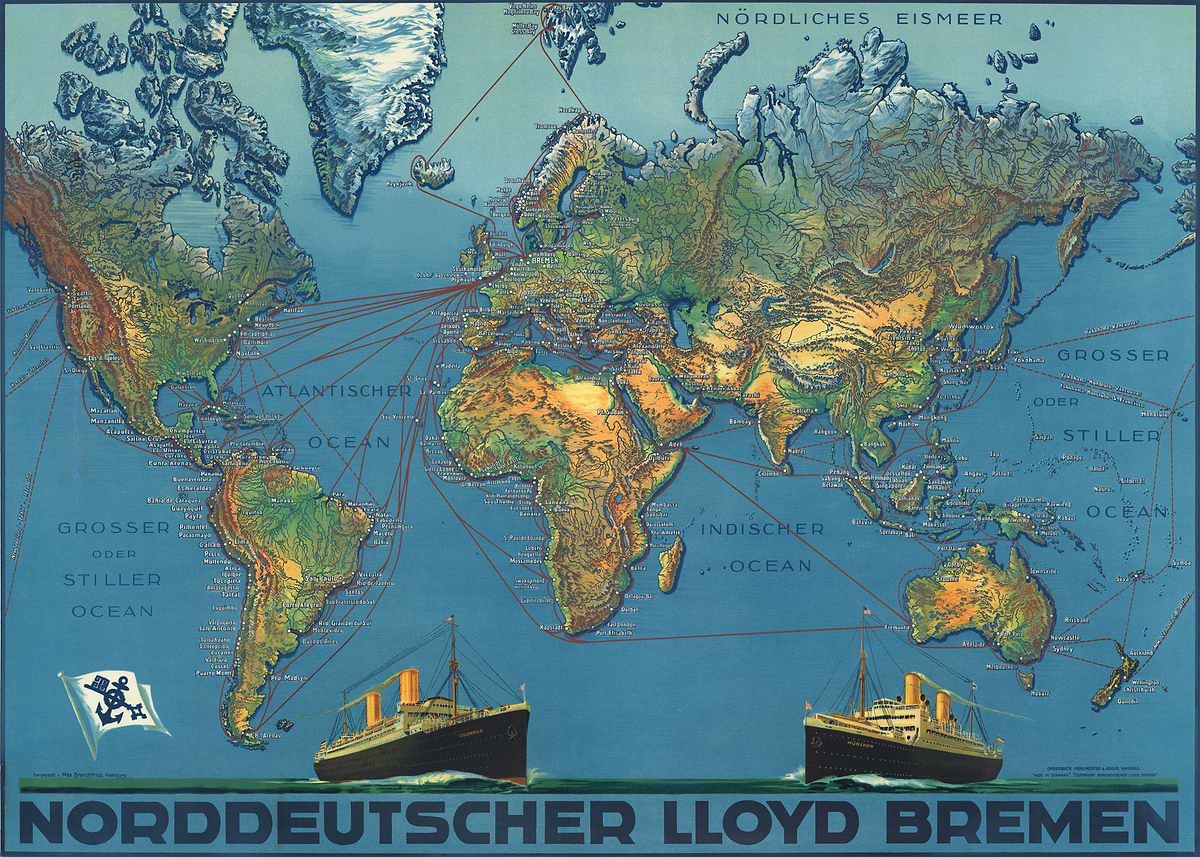 '1928 World Map' Poster, picture, metal print, paint by Sam Kal | Displate