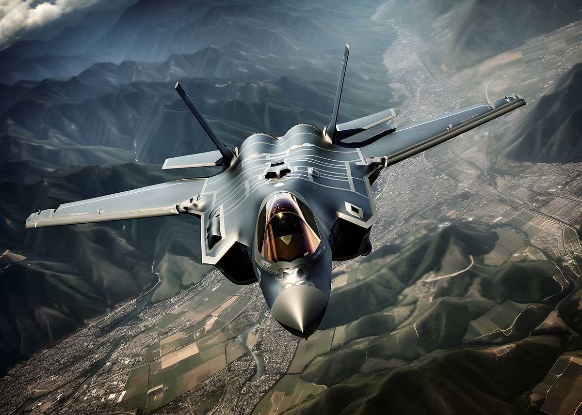 'Lockheed Martin F35' Poster, picture, metal print, paint by Louise Estrada | Displate